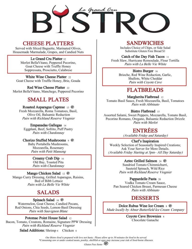 Bistro | Potomac Point Winery